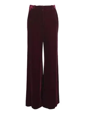 L'Agence Velvet Pilar Wide-leg Trousers - Purple