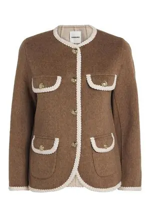 Sandro Wool-blend Double-faced Jacket - Brown