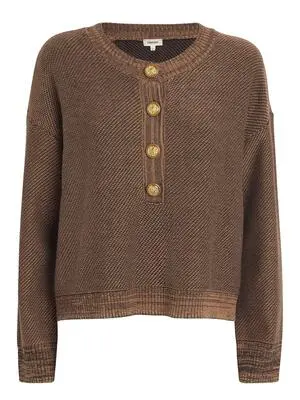 L'Agence Haddasah Henley Sweater - Brown