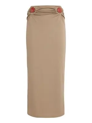 Christopher Esber Mineral Stone-detail Cut-out Maxi Skirt - Beige