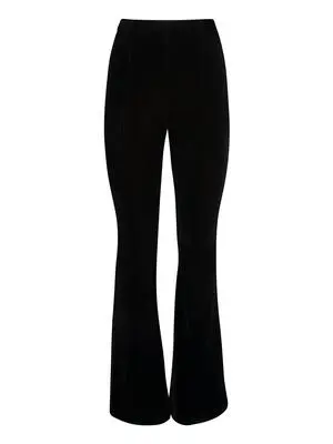 Maje Stretch-velvet Flared Trousers - Black