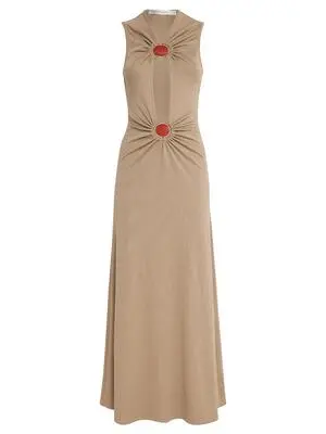 Christopher Esber Mineral Stone-detail Maxi Dress - Beige