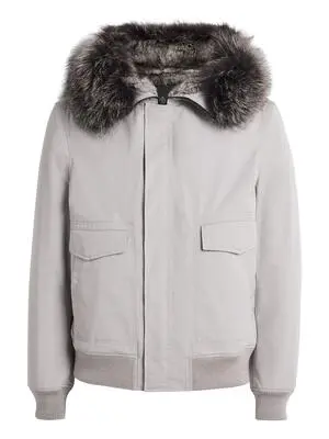 YVES SALOMON Down Parka With Coyote Fur Trim - White