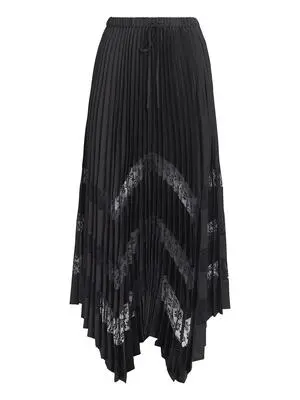 Claudie Pierlot Lace-trim Pleated Maxi Skirt - Black