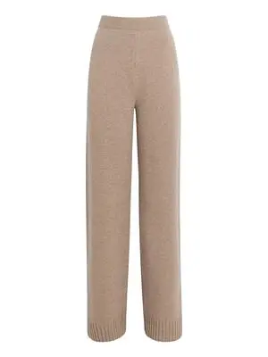 Tory Burch Wool Wide-leg Track Pants - Beige