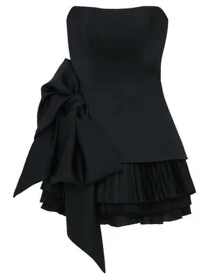 Alexander McQueen Strapless Mini Dress With Bow - Black