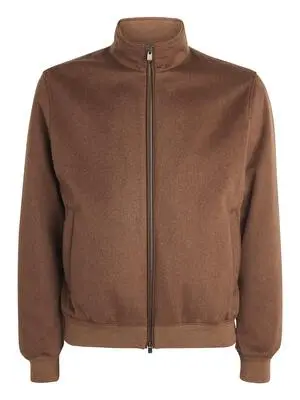 Agnona Cashmere High-neck Bomber Jacket - Brown
