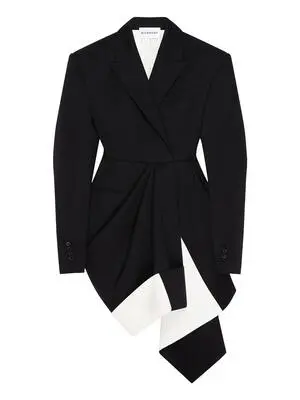 Givenchy Wool Jacket With Draped Detail - Black