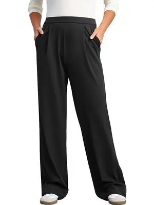 RHONE Revive Wide Leg Trousers - Pure Black
