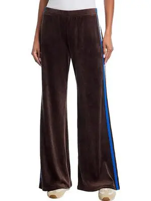 Splits59 Heritage Velour Track Pants - Dark Chocolate/classic Blue