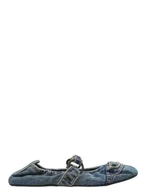 Balenciaga City Denim Ballerinas - Blue