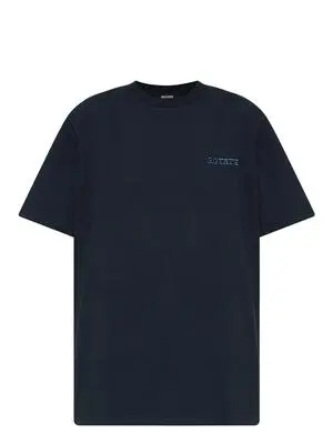 Remain Birger Christensen T-Shirt With Embroidered Logo Navy Blue