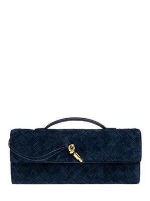 Bottega Veneta Andiamo Small Clutch - Navy Blue
