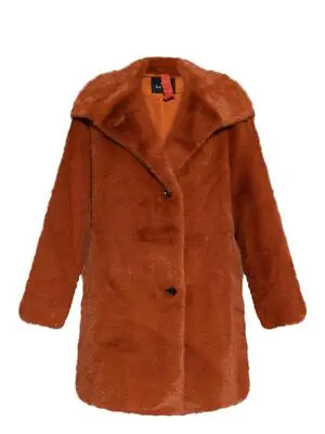 Paul Smith Faux Fur Overcoat - Orange