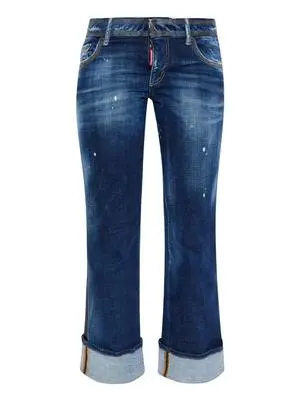 Dsquared2 Bootcut Jeans With Cuffs - Navy Blue