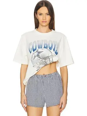THE WILD COLLECTIVE Cowboys Jersey Tee - Vintage White