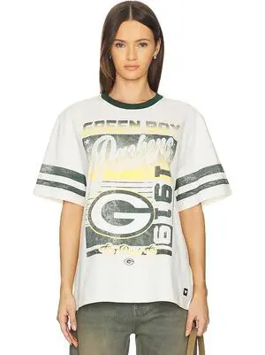 THE WILD COLLECTIVE Packers Drop Shoulder Vintage Tee - Cream