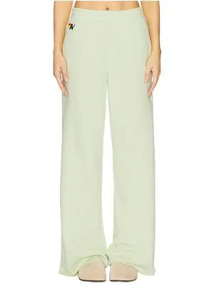 Aviator Nation Wide Leg Pocket Sweatpant - Lime Cream