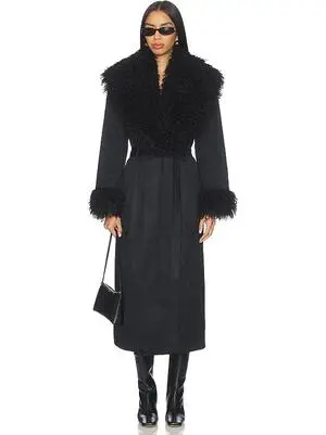 LOVERS AND FRIENDS Lena Faux Suede Coat - Black