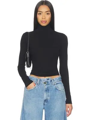 PERFECTWHITETEE Hayden Turtleneck Top - True Black