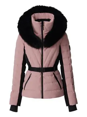 Mackage MACKAGE ELITA-ZR Down Ski Jacket With Fur Trim Blush