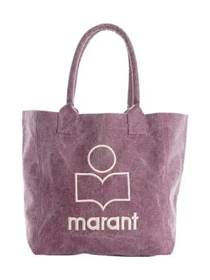 Isabel Marant Small Yenky Canvas Tote - Burgundy/ecru