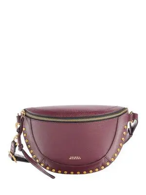 Isabel Marant Skano Stud Leather Belt Bag - Burgundy