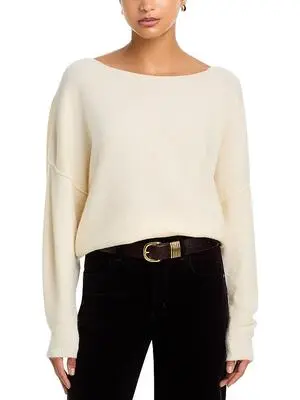 American Vintage Boat Neck Drop Shoulder Sweater - Pannacotta