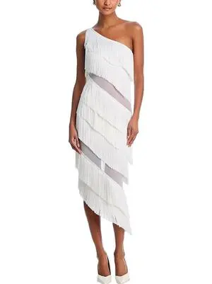 Norma Kamali Spliced One-shoulder Midi Dress - Snow White