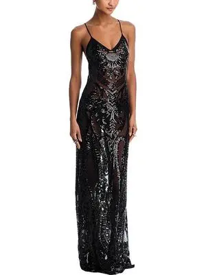 Norma Kamali Slip Gown With Bands - Black