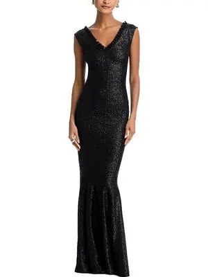 Norma Kamali Grace Fishtail Gown - Black