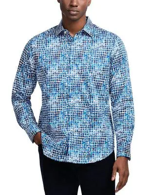 Robert Graham Hester Cotton Blend Button Down Shirt - Blue