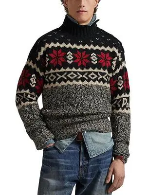 Polo Ralph Lauren Snowflake Cable-knit Wool-blend Sweater - Grey