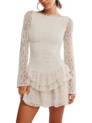 Free People Tabby Lace Midi Dress - Tea