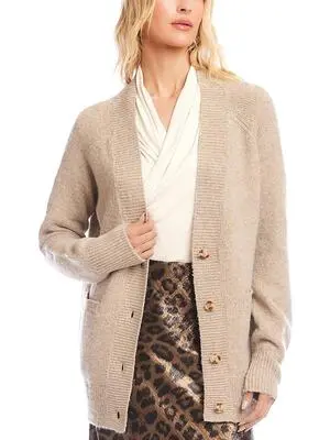 Karen Kane V-neck Cardigan - Oat