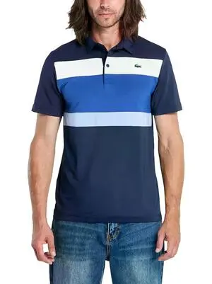 Lacoste Striped Short-sleeve Polo - Blue