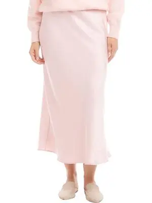Karen Kane Bias Cut Satin Midi Skirt - Pink
