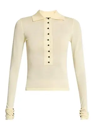 Jacquemus The Merino Polo Top - Pale Yellow