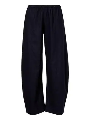 Khaite Clover Wool And Cashmere Barrel-leg Pants - Blue