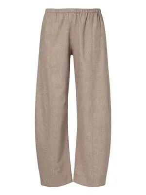 KHAITE Clover Wool-Blend Barrel-Leg Trousers