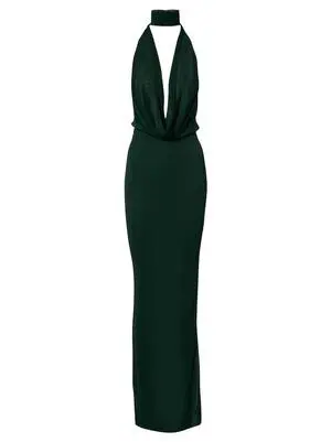 AYA MUSE Draped Jersey Gown - Green