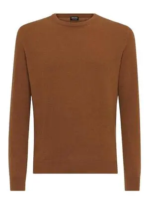 Zegna Cashmere V-neck Sweater - Brown