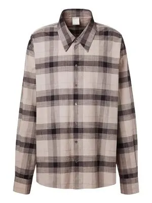 Calvin Klein Tyson Checked Cotton Shirt - Beige