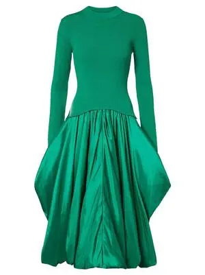 Simkhai Kenlie Ribbed-knit Midi Dress - Green