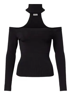 Simkhai Lila Ribbed-knit Off-shoulder Top - Black