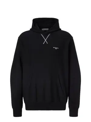 Givenchy Logo Cotton Jersey Hoodie - Black