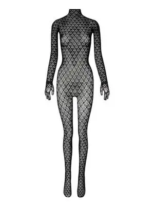 Wolford Mermaid Cutout Open-knit Catsuit - Black