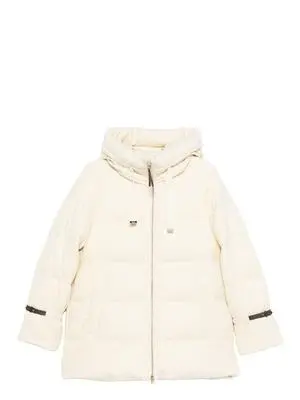 Herno Jacket With Hood And Sleeve Detail - Beige