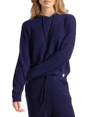 SUNDAY CITIZEN Open Knit Hoodie Maritime Blue