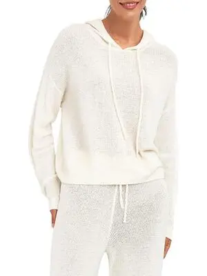 SUNDAY CITIZEN Open Knit Hoodie Off White